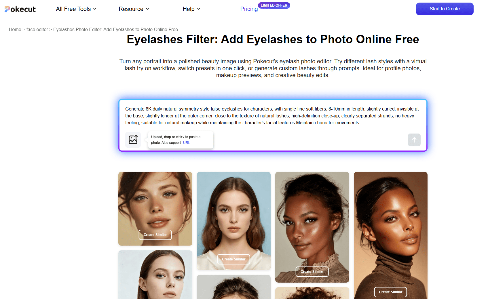 Eyelashes Photo Editor: Add Eyelashes to Photo Online Free | Pokecut