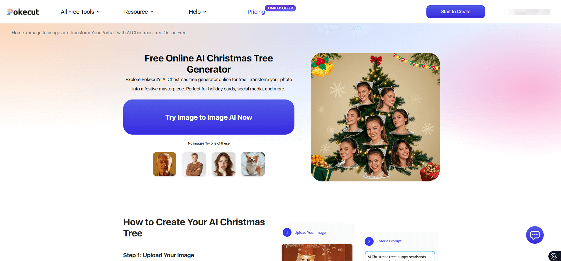 Transform Your Portrait with AI Christmas Tree Online Free