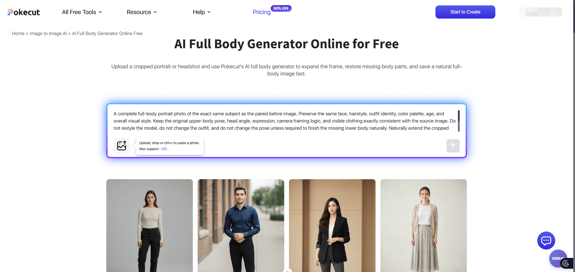 AI Full Body Generator Online Free | Pokecut
