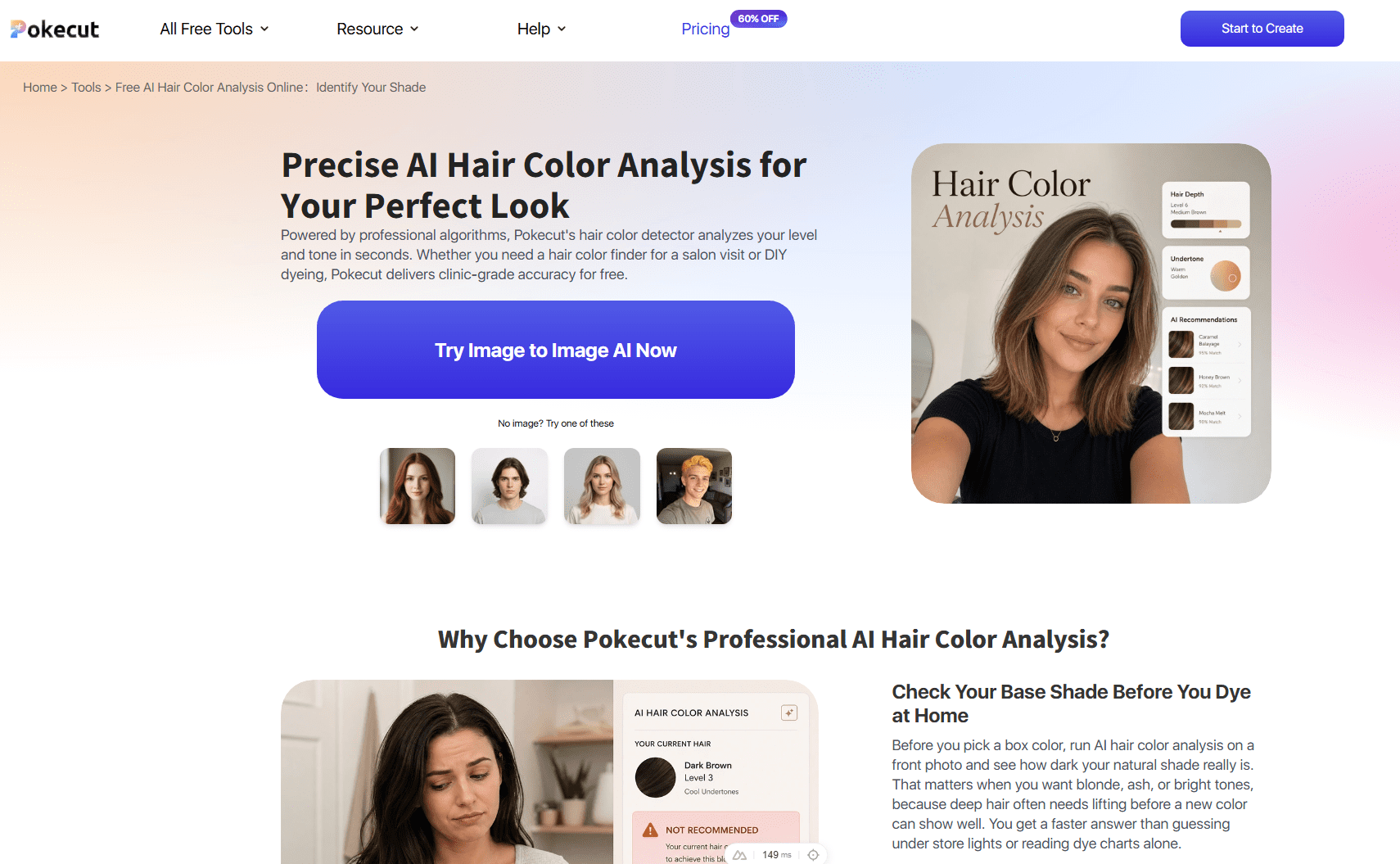 Free AI Hair Color Analysis Online：Identify Your Shade | Pokecut