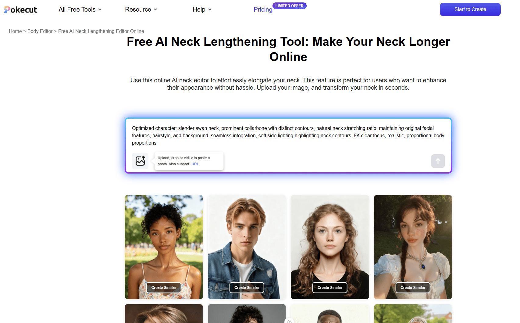 Free AI Neck Lengthening Editor Online | Pokecut