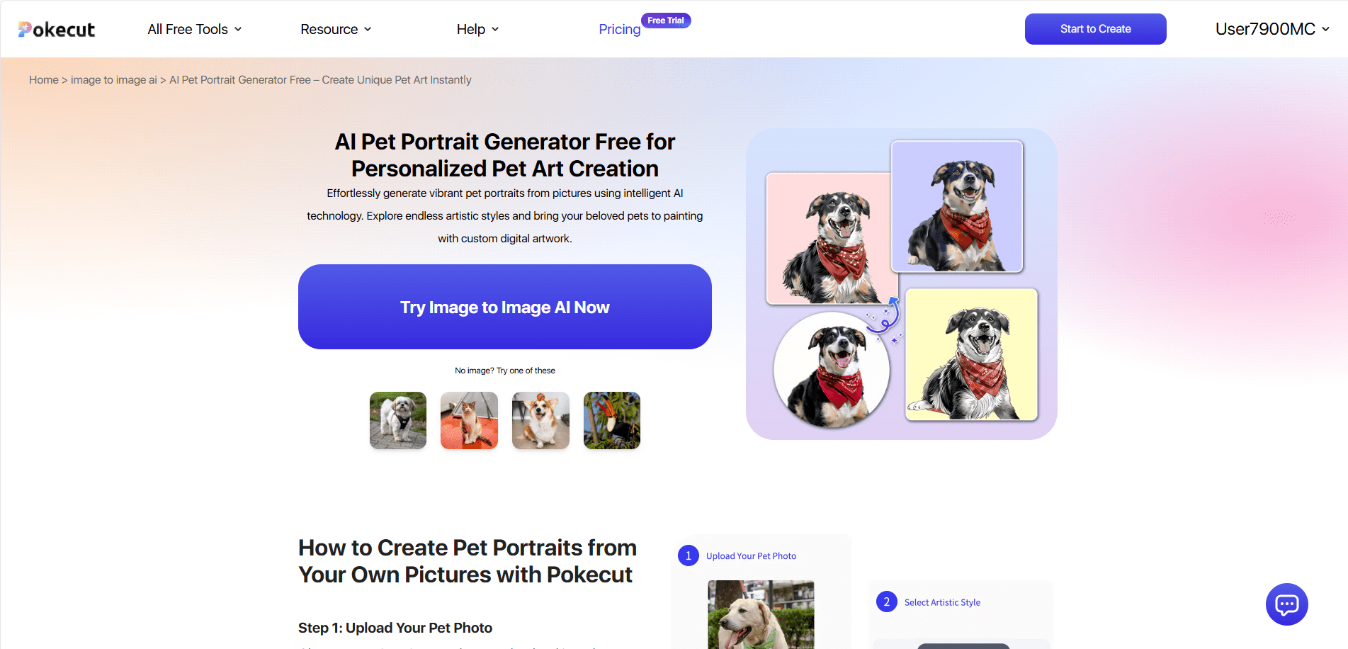 AI Pet Portrait Generator Free – Create Unique Pet Art Instantly