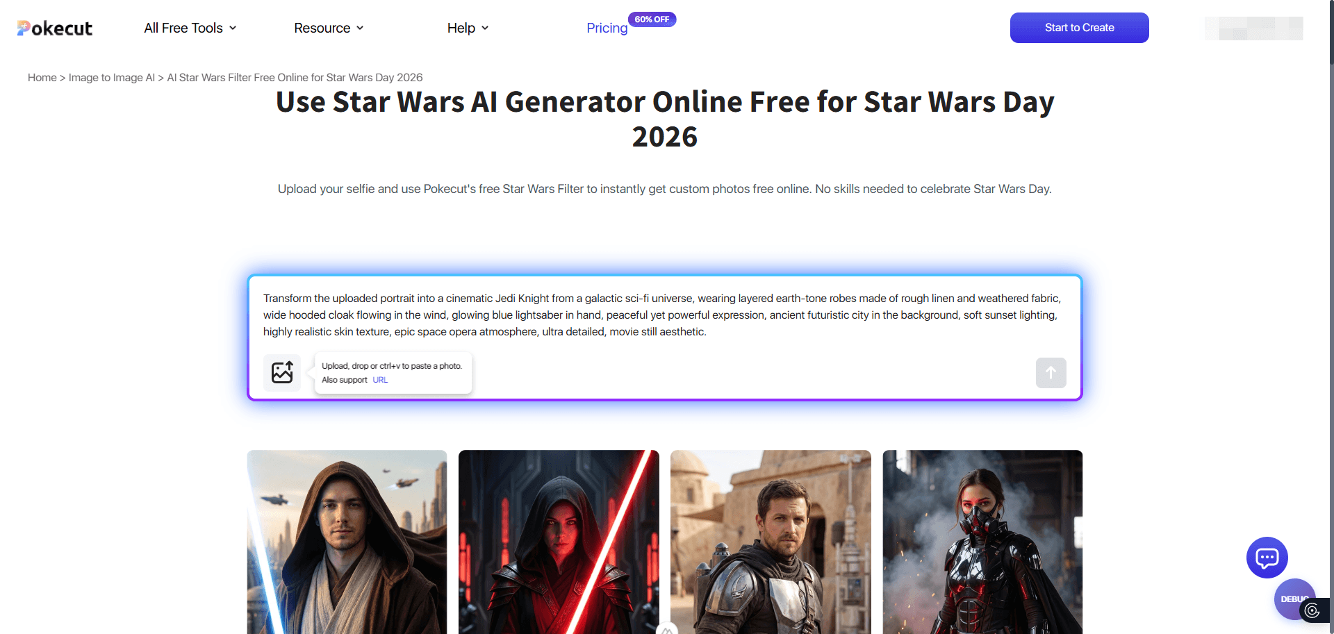 AI Star Wars Filter Free Online for Star Wars Day 2026 | Pokecut