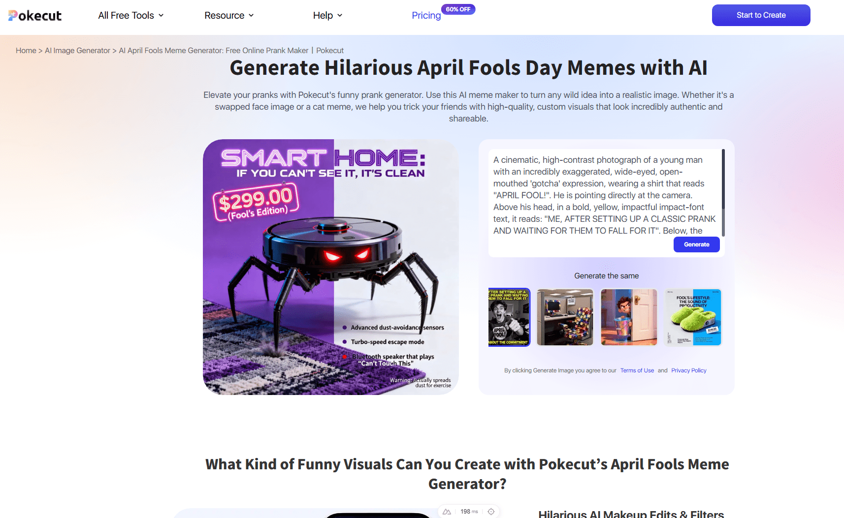 AI April Fools Meme Generator: Free Online Prank Maker丨Pokecut