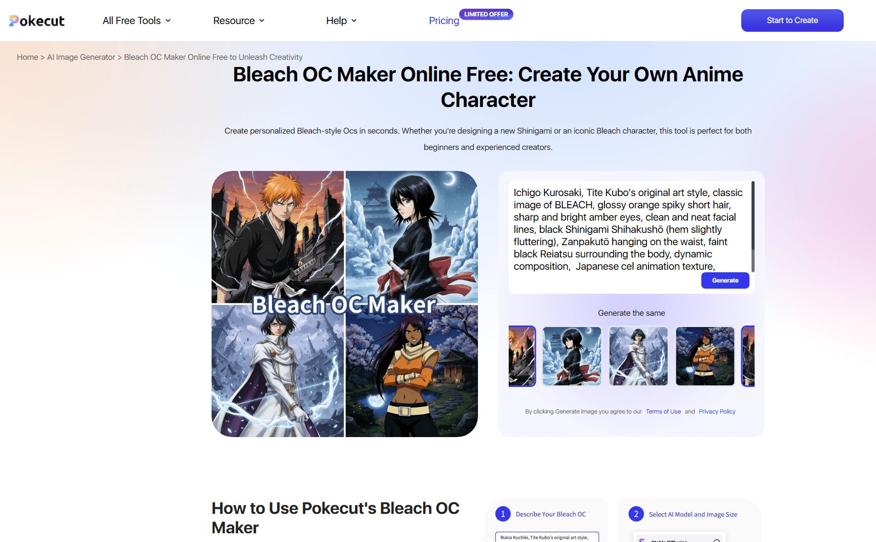 Bleach OC Maker Online Free to Unleash Creativity | Pokecut
