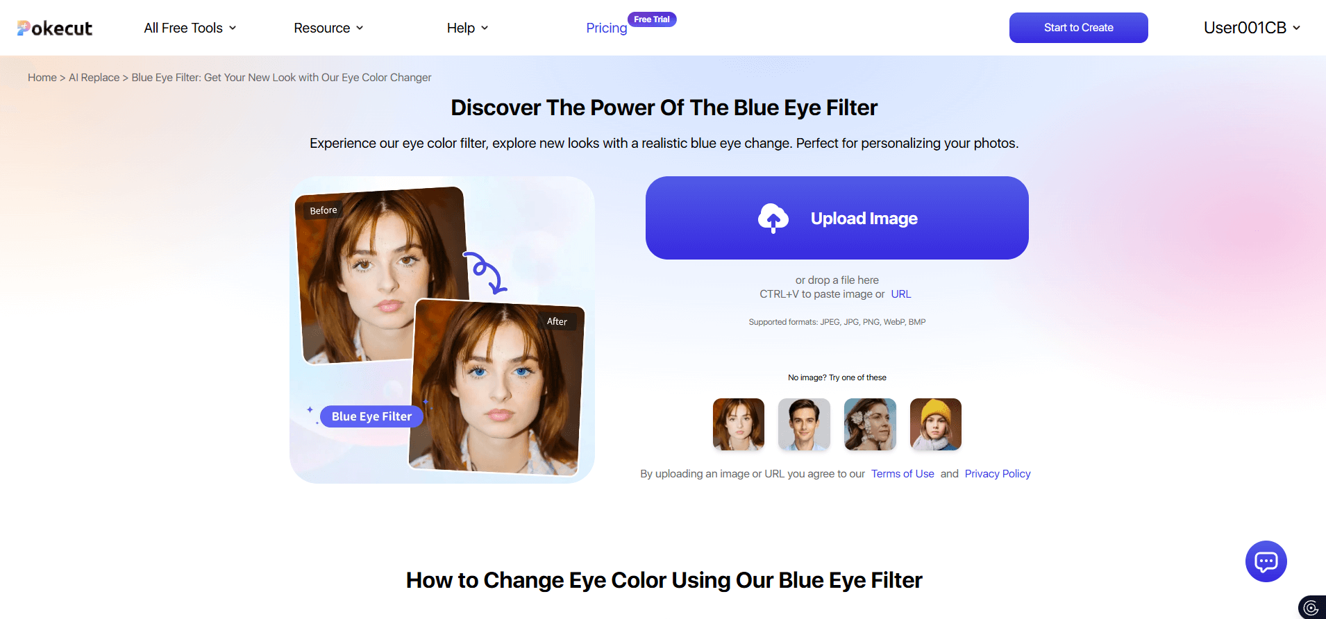 Blue Eye Filter: Get Your New Look with Our Eye Color Changer