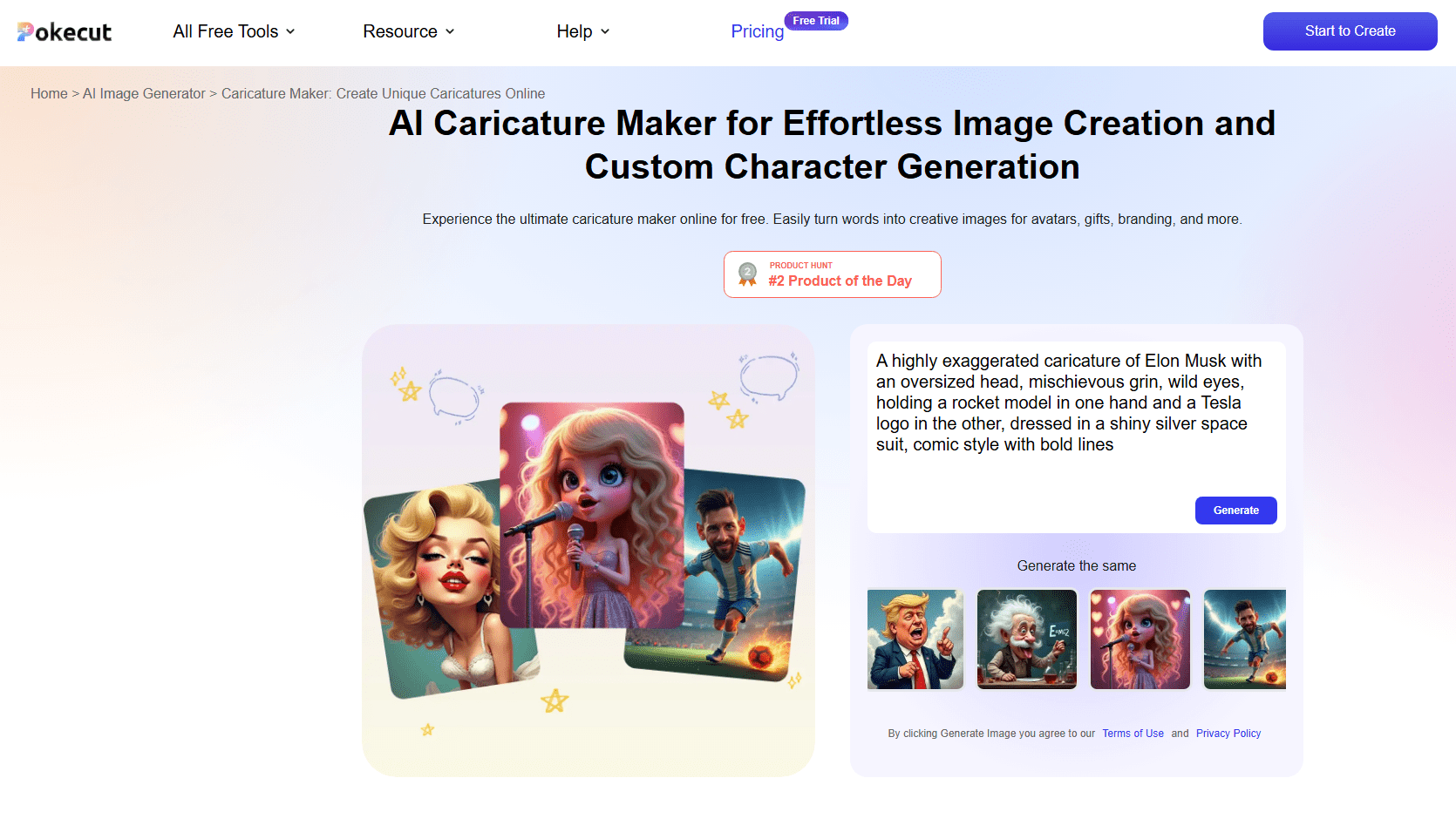 Caricature Maker: Create Unique Caricatures Online | Pokecut
