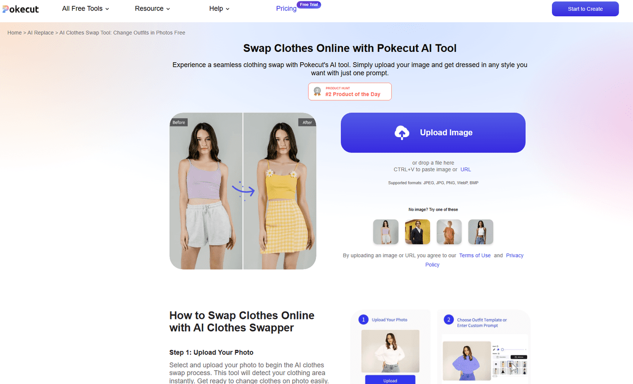 AI Clothes Swap Online Free: Change Outfit with Pokecut