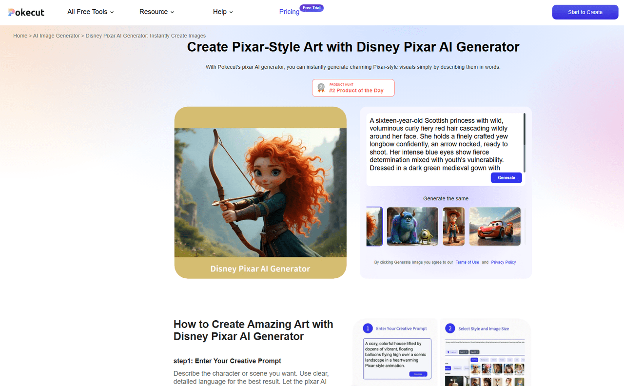 Disney Pixar AI Generator: Instantly Create Images | Pokecut