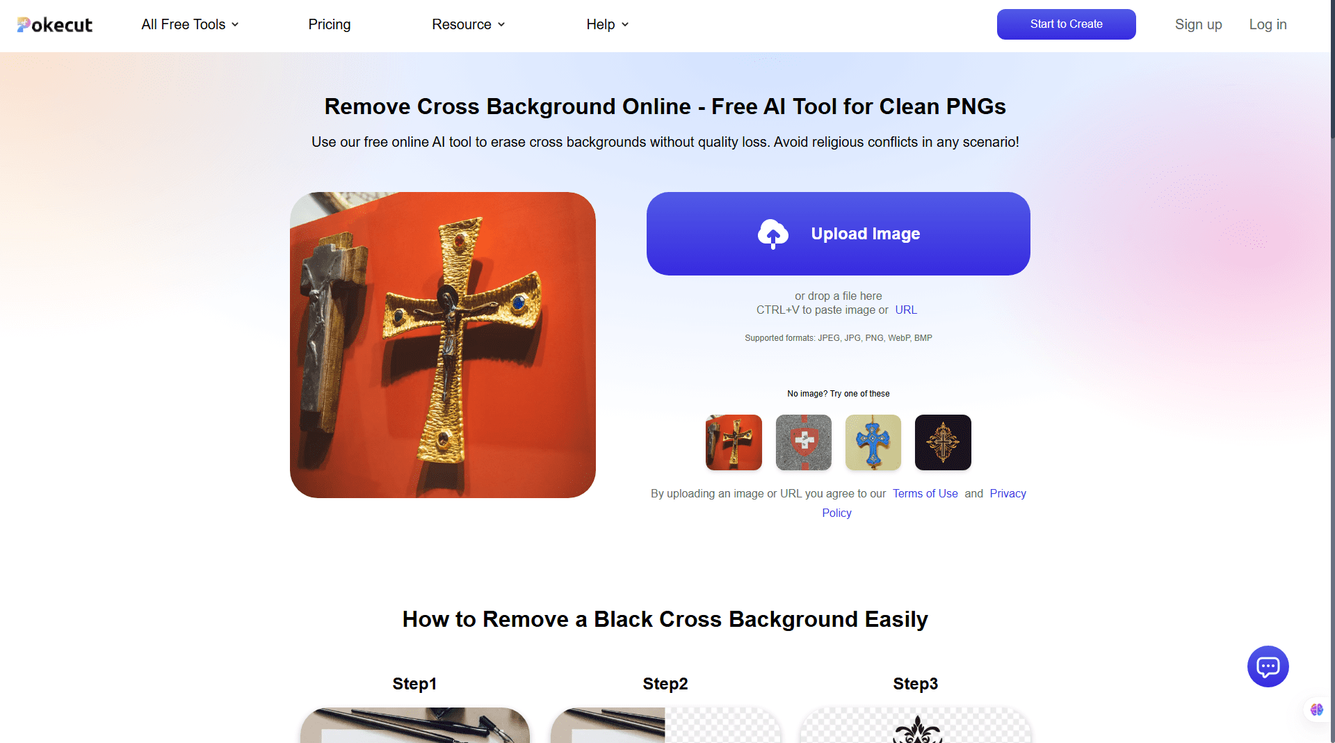Remove Black Cross Background Online for Free | Pokecut