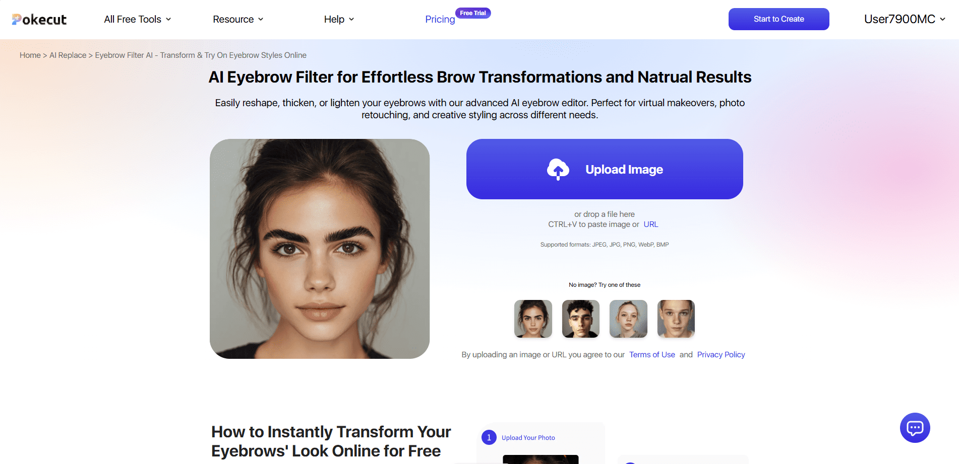 Eyebrow Filter AI - Transform & Try On Eyebrow Styles Online