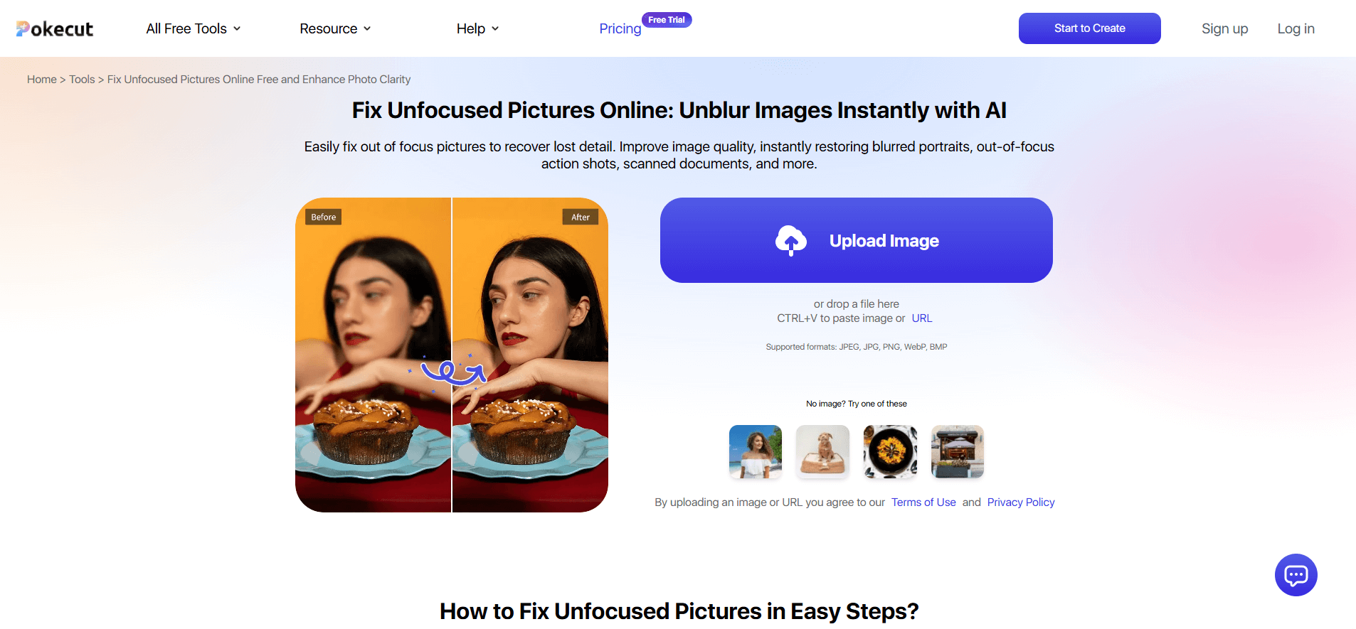 Fix Unfocused Pictures Online Free and Enhance Photo Clarity