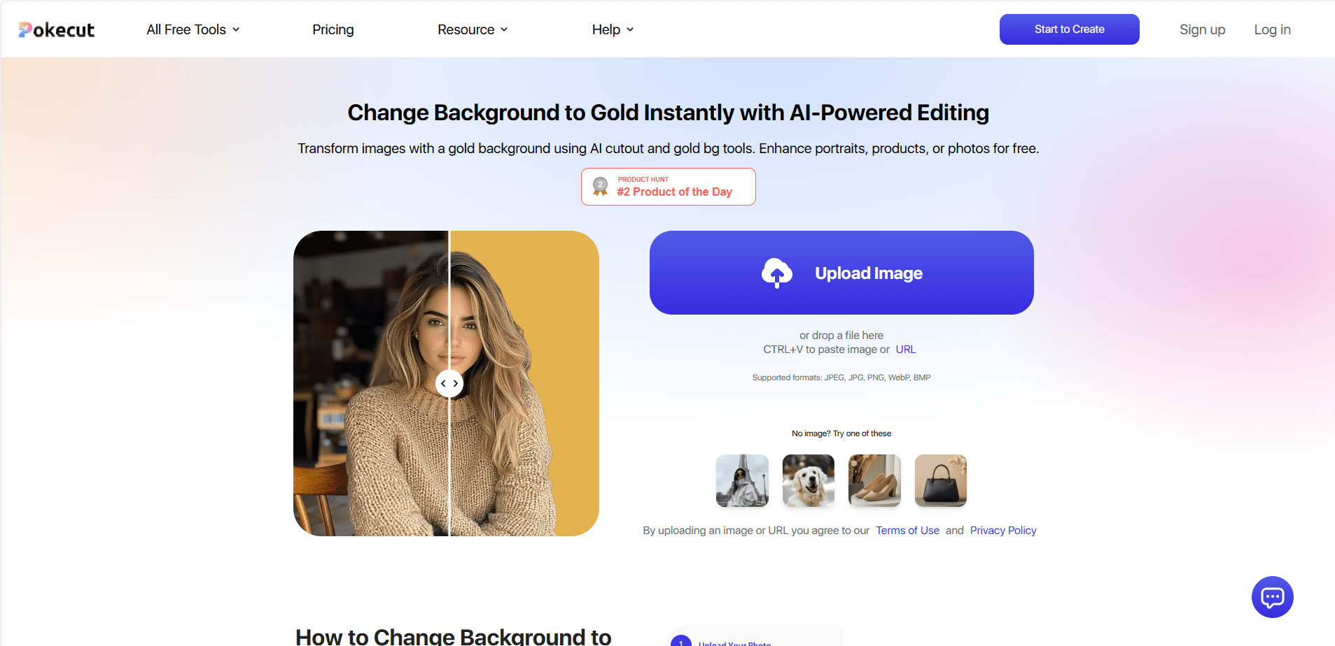 Change Background to Gold Effortlessly Online for Free | Pokecut