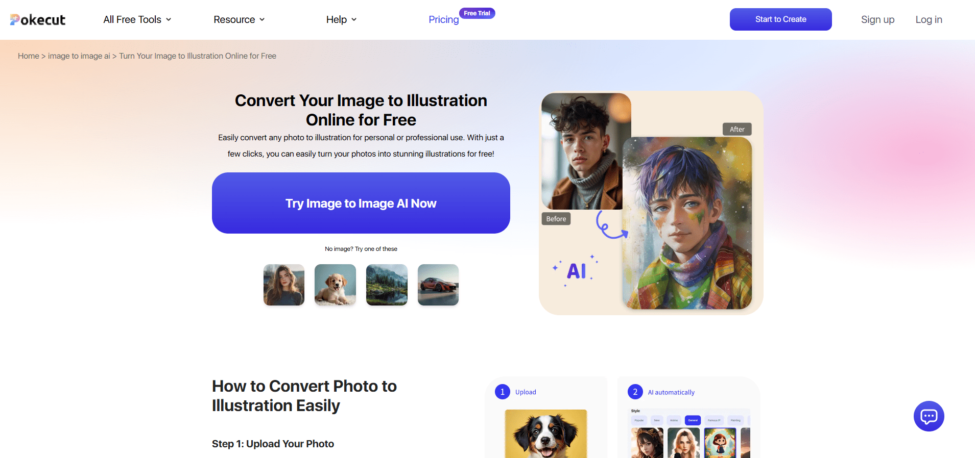 Turn Your Image to Illustration Online for Free