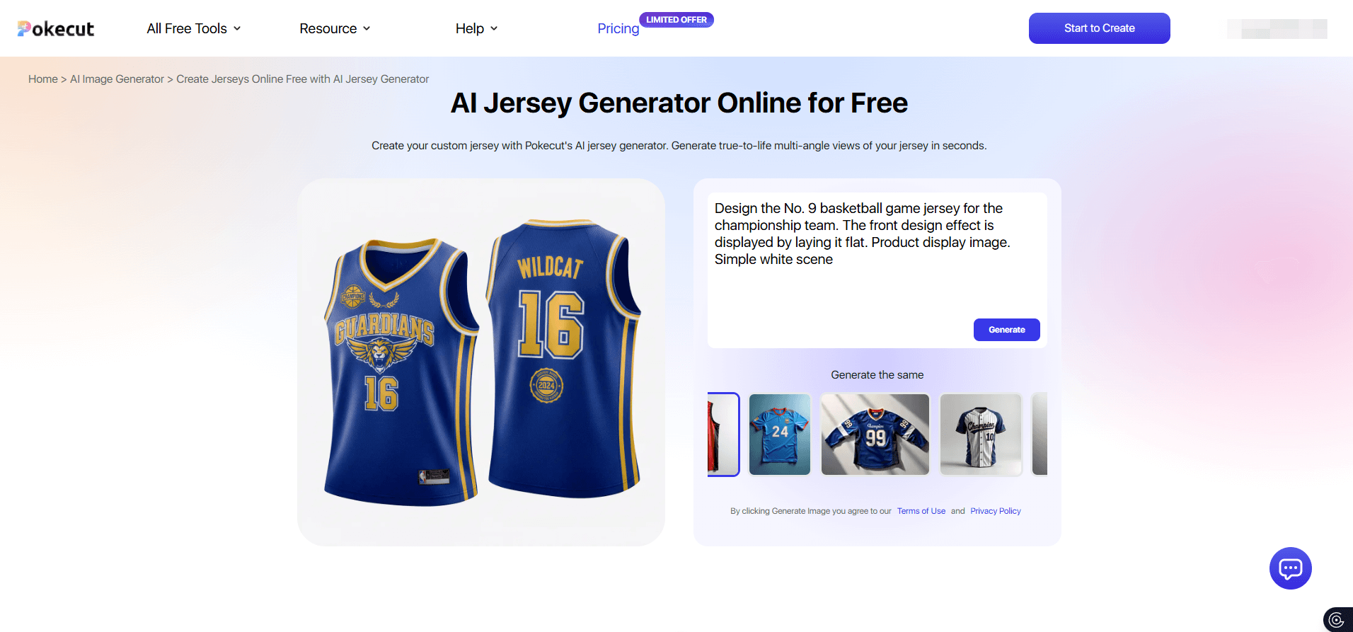 Create Jerseys Online Free with AI Jersey Generator | Pokecut