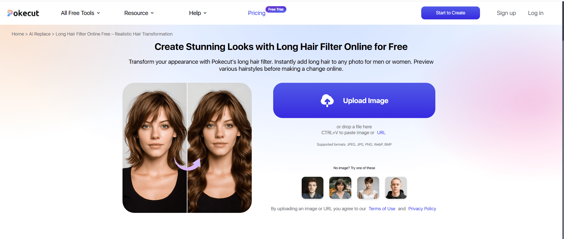 Long Hair Filter Online Free – Realistic Hair Transformation