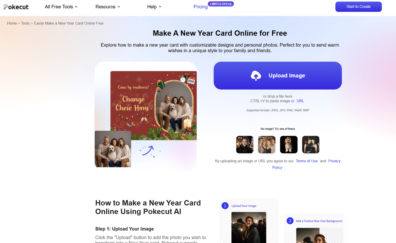 Easily Make a New Year Card Online Free | Pokecut