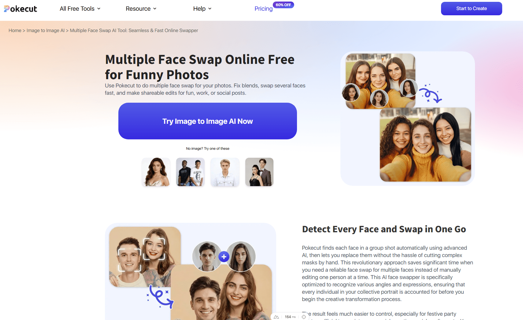 Multiple Face Swap AI Tool: Seamless & Fast Online Swapper | Pokecut