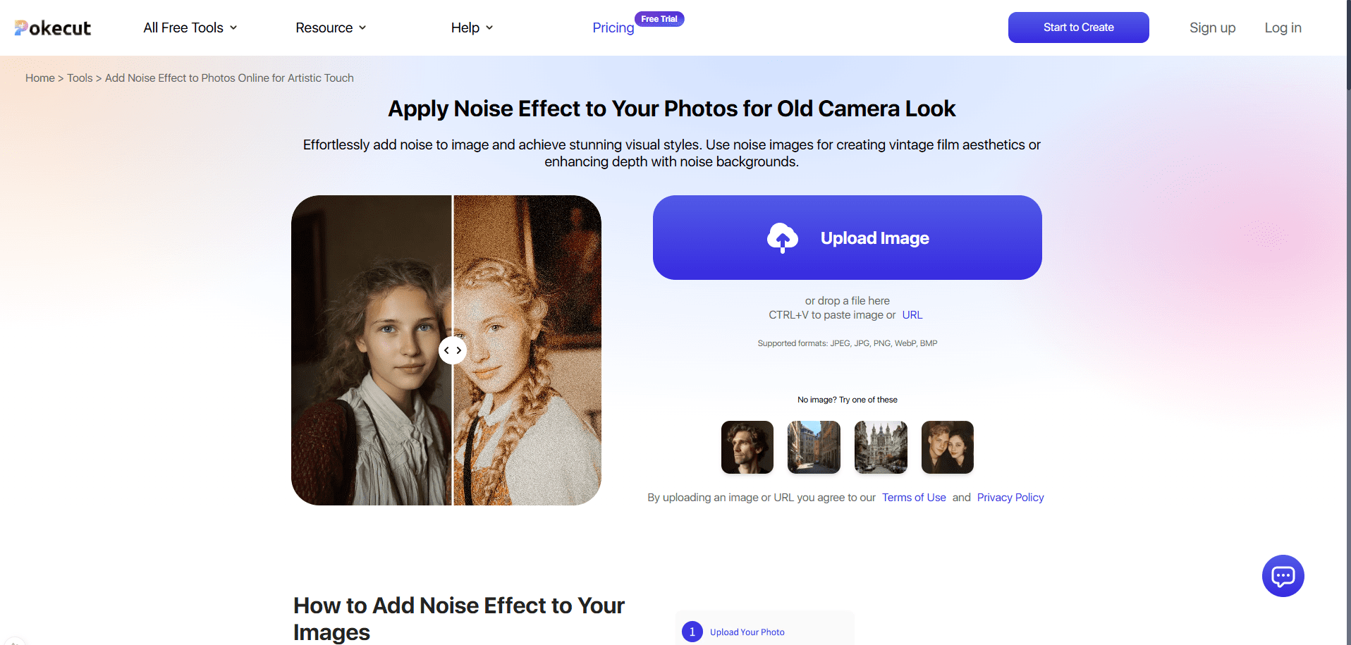 Add Noise Effect to Photos Online for Artistic Touch