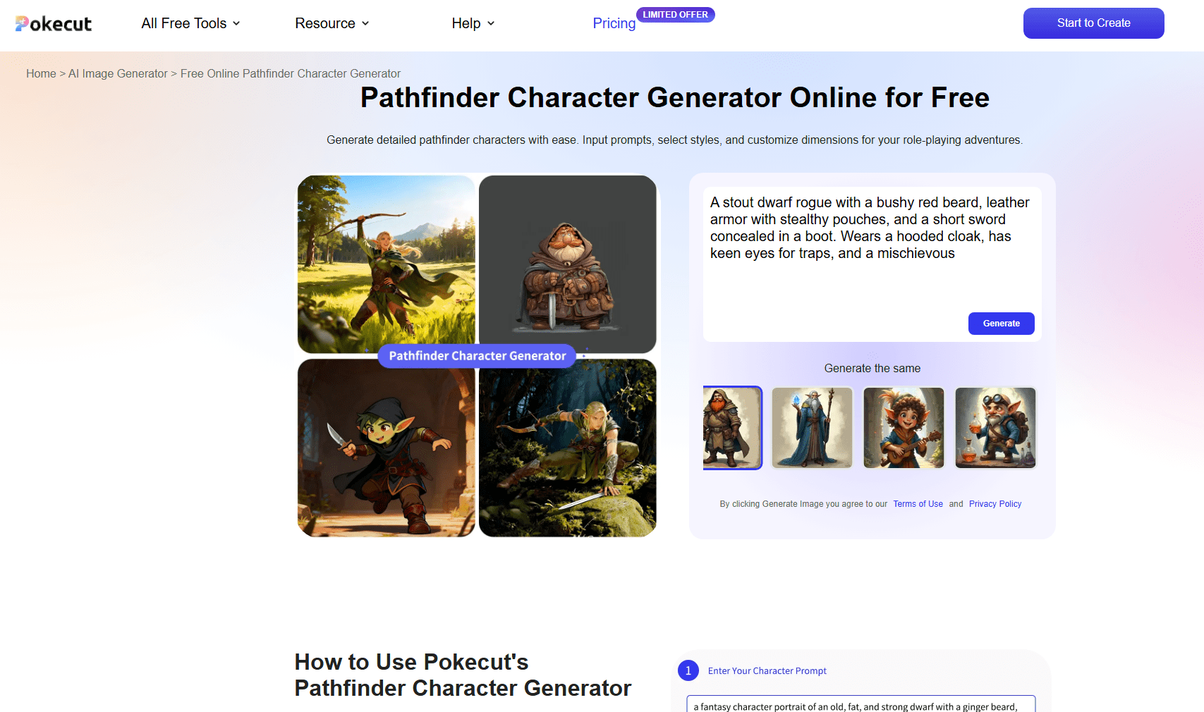 Free Online Pathfinder Character Generator | Pokecut