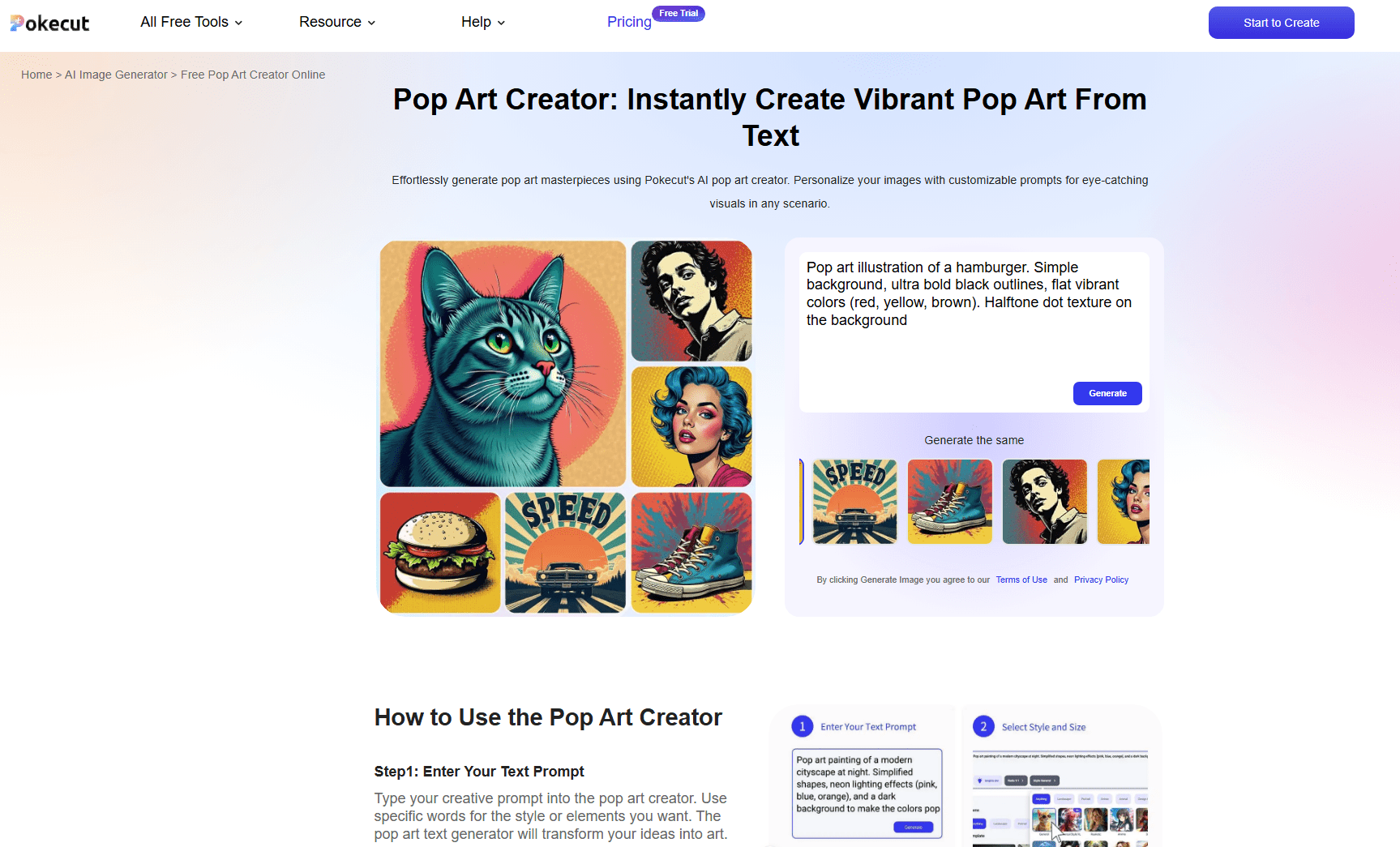 Free Pop Art Creator Online | Pokecut
