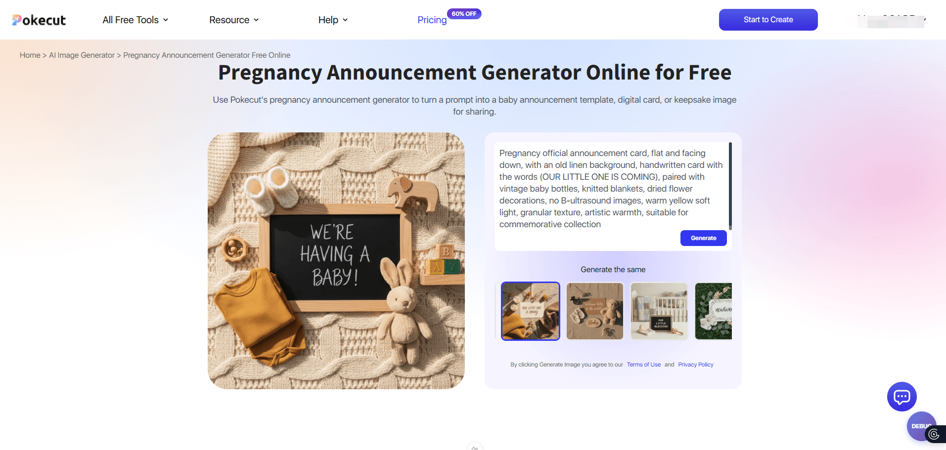 Pregnancy Announcement Generator Free Online | Pokecut
