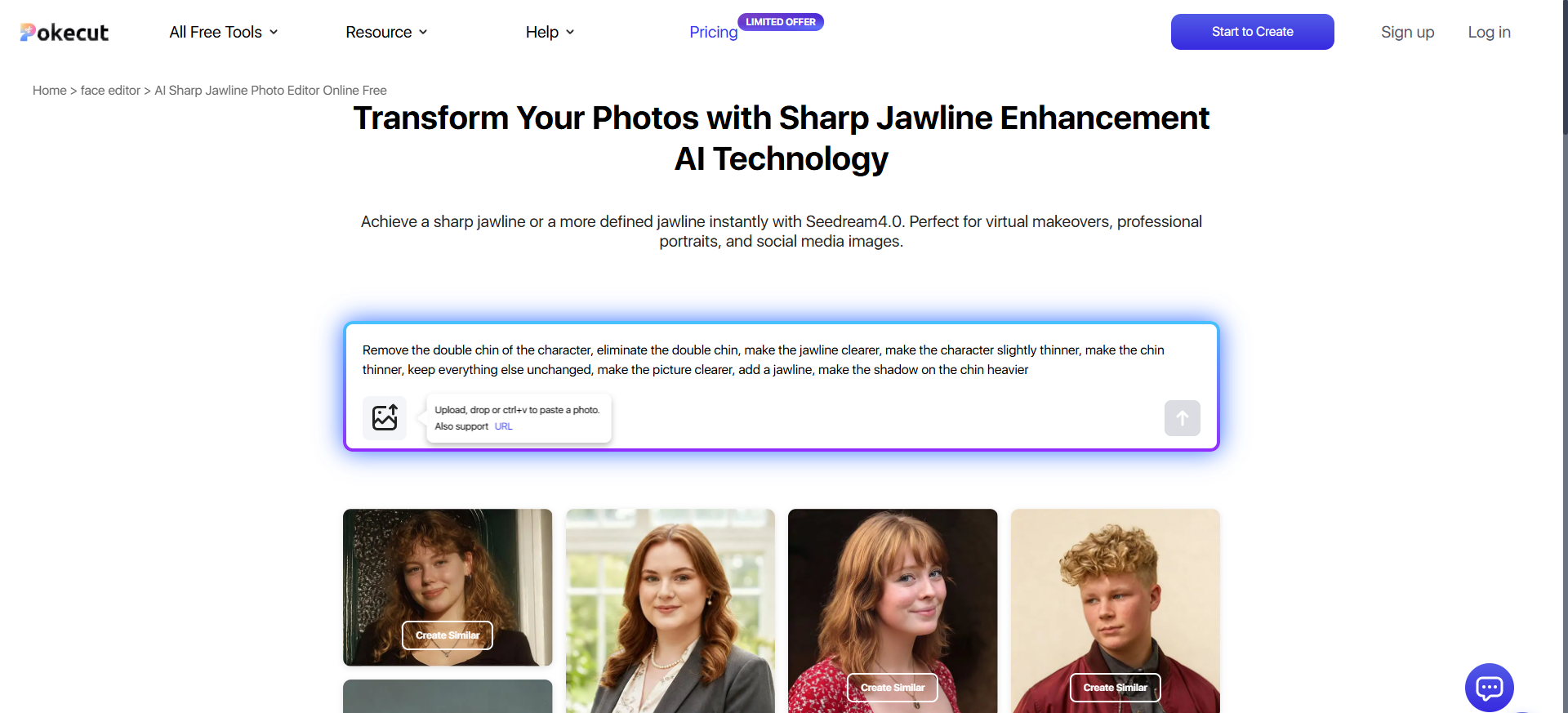 AI Sharp Jawline Photo Editor Online Free