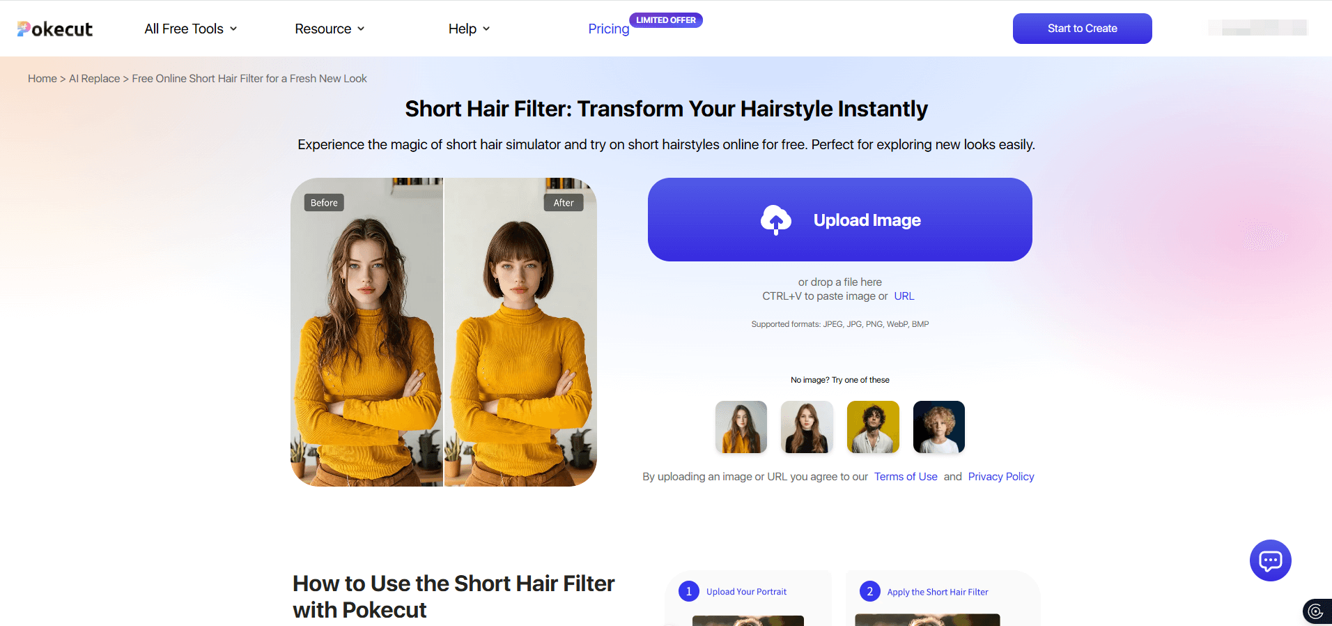 Free Online Short Hair Filter for a Fresh New Look
