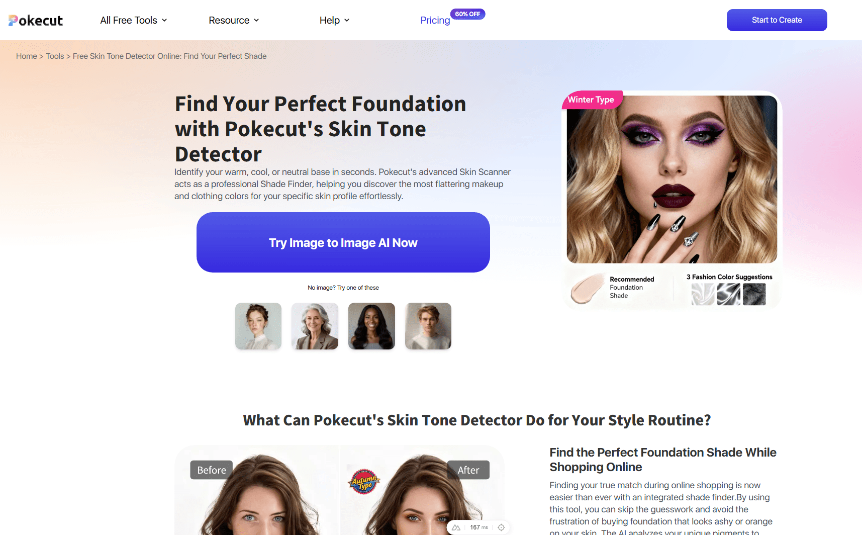 Free Skin Tone Detector Online: Find Your Perfect Shade | Pokecut