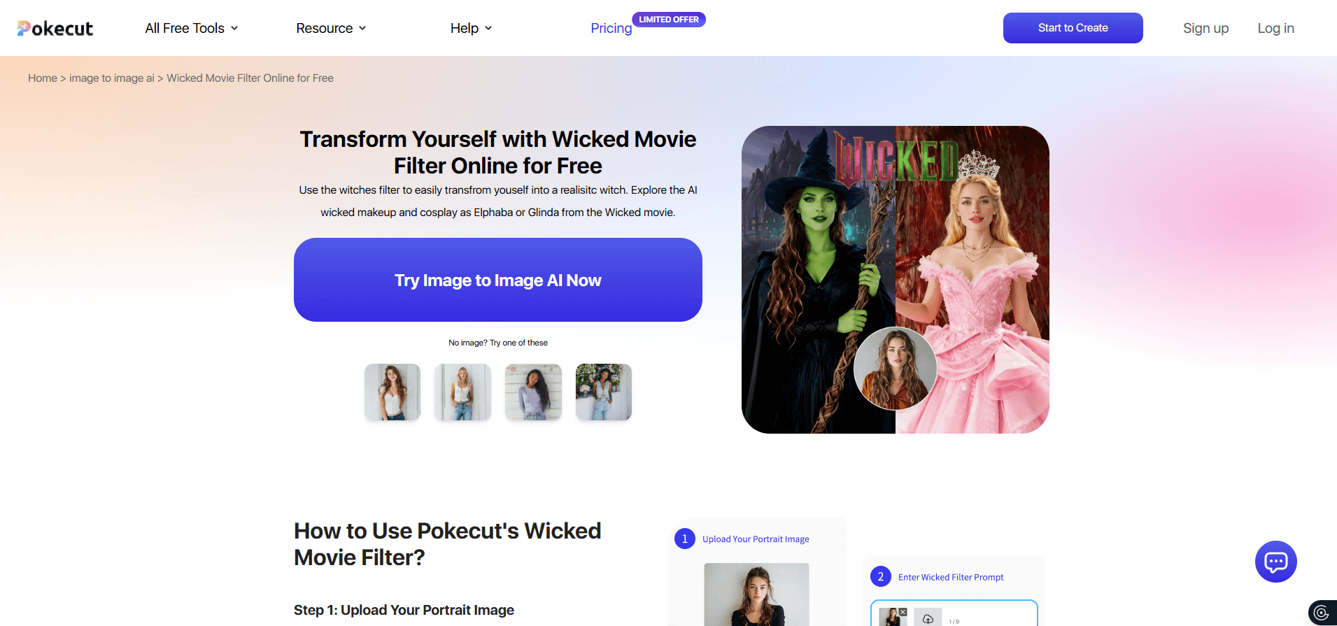 Wicked Filter: Transform into Elphaba or Glinda Online for Free