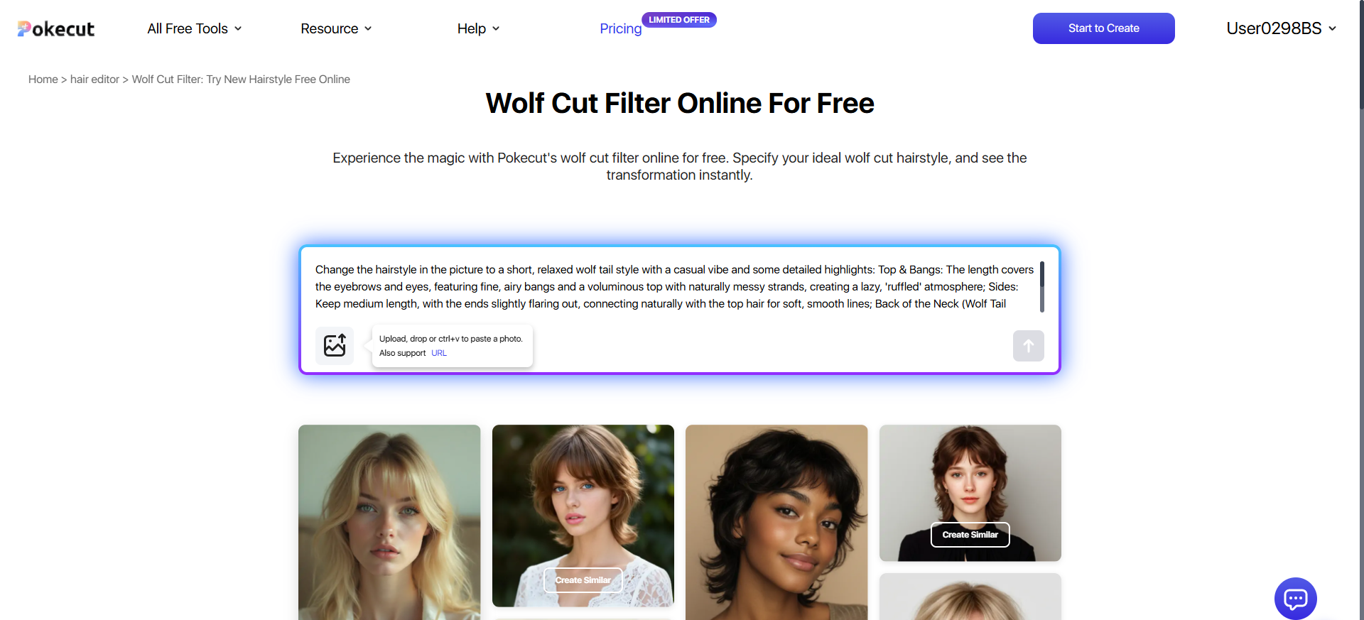 Wolf Cut Filter: Try New Hairstyle Free Online | Pokecut